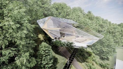 Стеклянный дом House Achim: воплощение футуризма и оригинальности